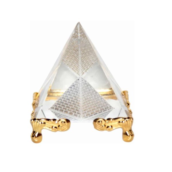 Buy Feng Shui Vastu Max Crystal Pyramid On Golden Stand