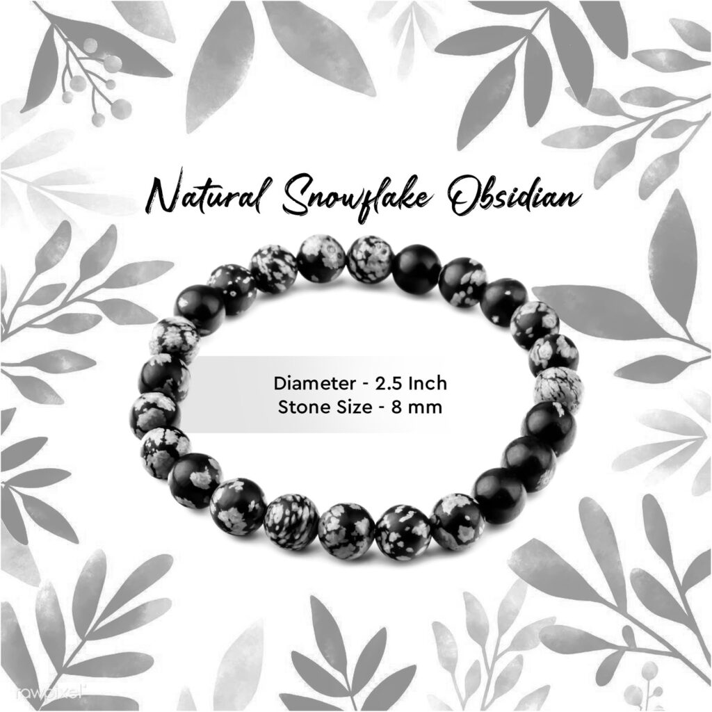 Snowflake Obsidian Stone Bracelet 100% Original & Energized