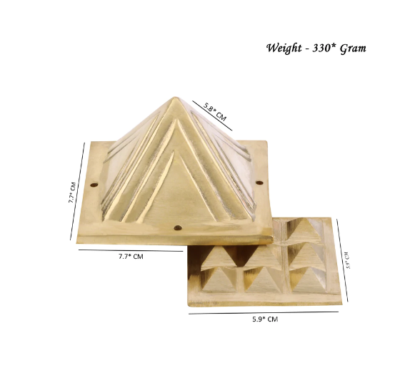 Two Layer Brass Pyramid for Vastu Defects Remedy