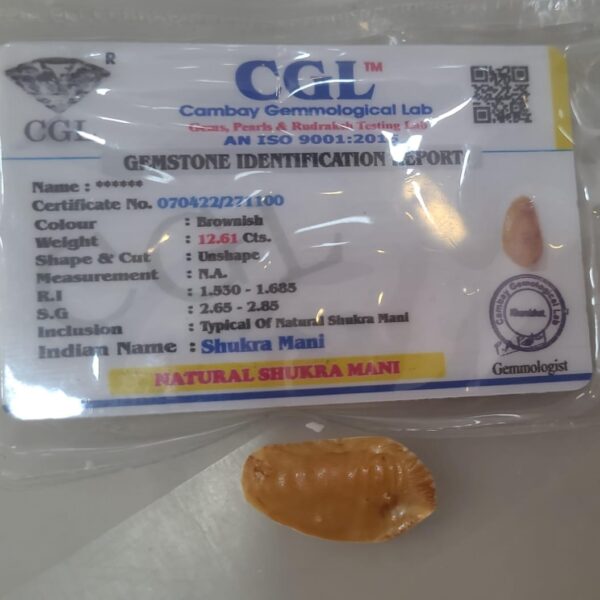 Buy Natural Shukra Mani Stone with Lab Certificate
