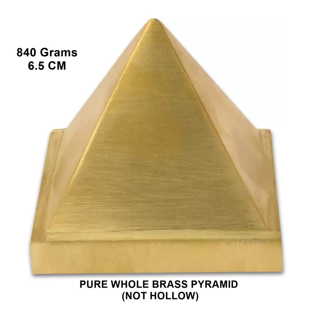 Pure Brass Pyramid l Not Hollow l Weight 840 Grams