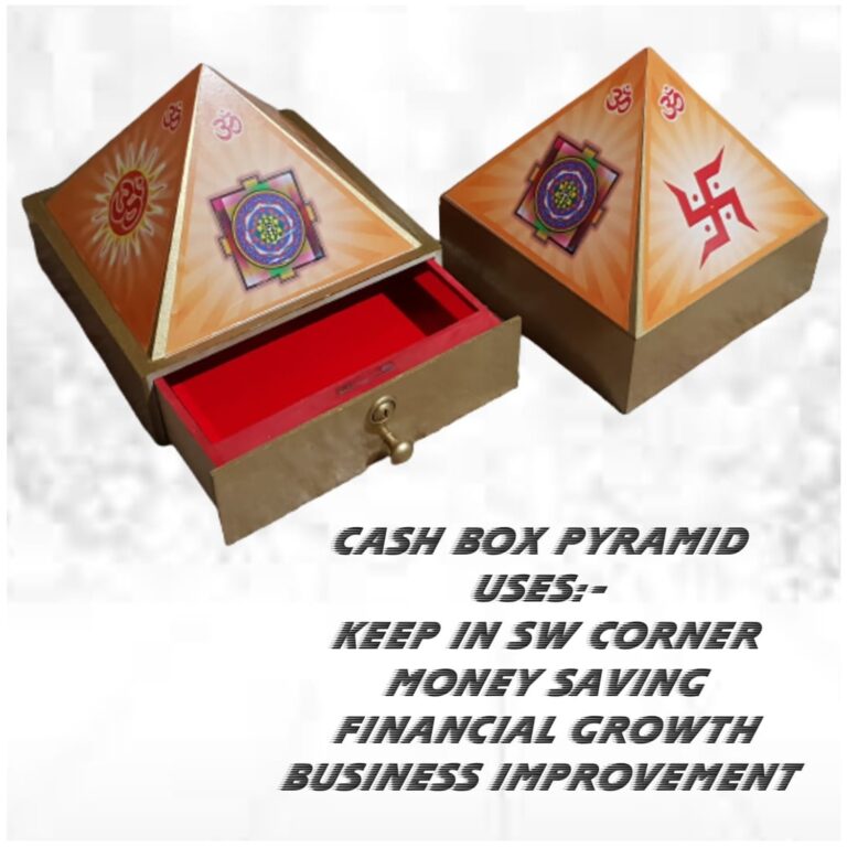 Cash Box Pyramid Shape with Lock for Wealth and Prosperity