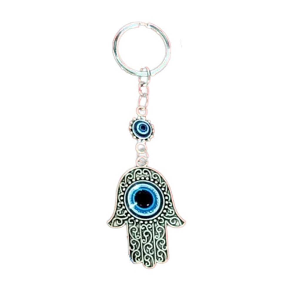 Evil Eye Keychain with Hamsa Hand