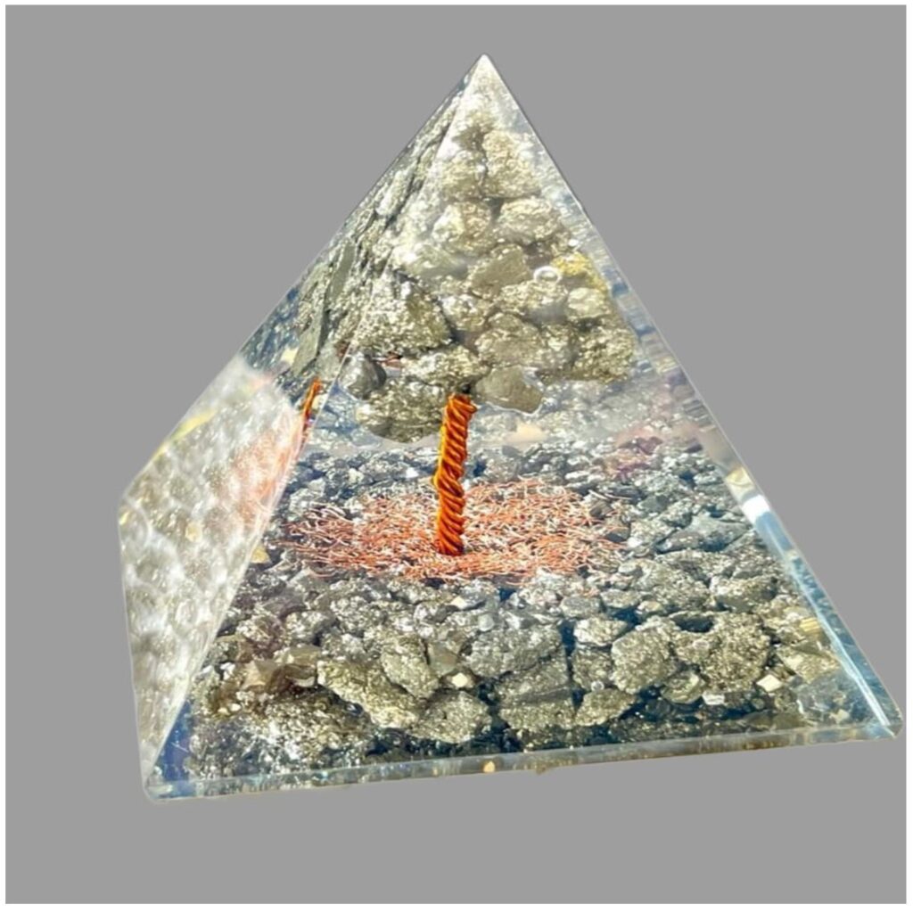Buy Pyrite Tree Orgone Pyramid for Money Attraction