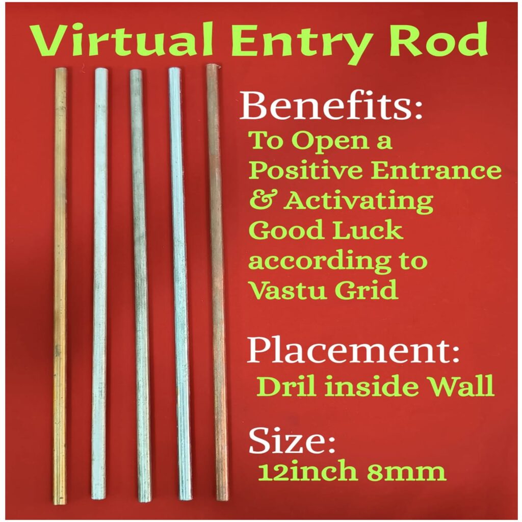 Buy Vastu Virtual Entry Rods l Set of 5 Metals l 8 mm Thick