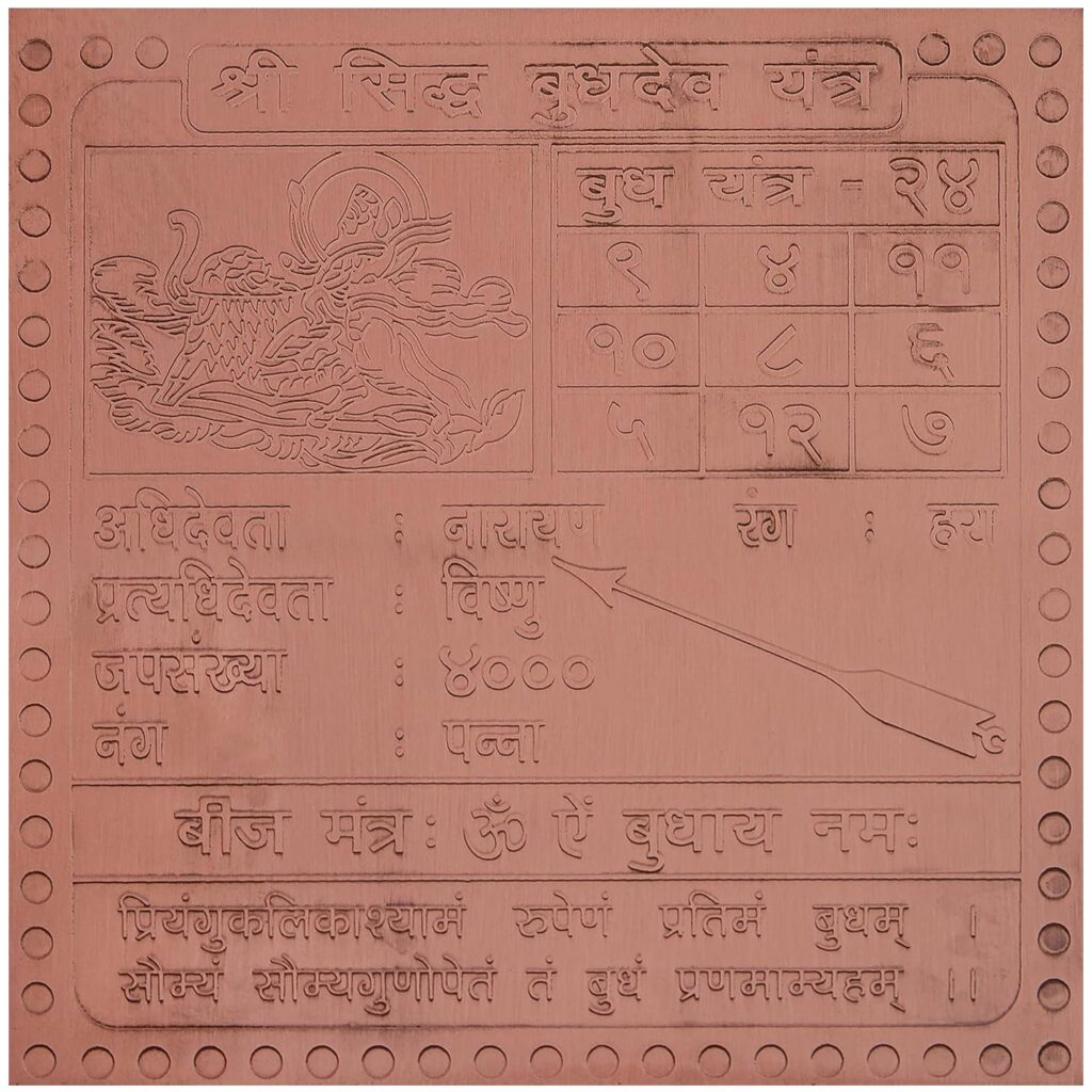 Copper Budh Dev Yantra - Pure Copper, Energized for Success