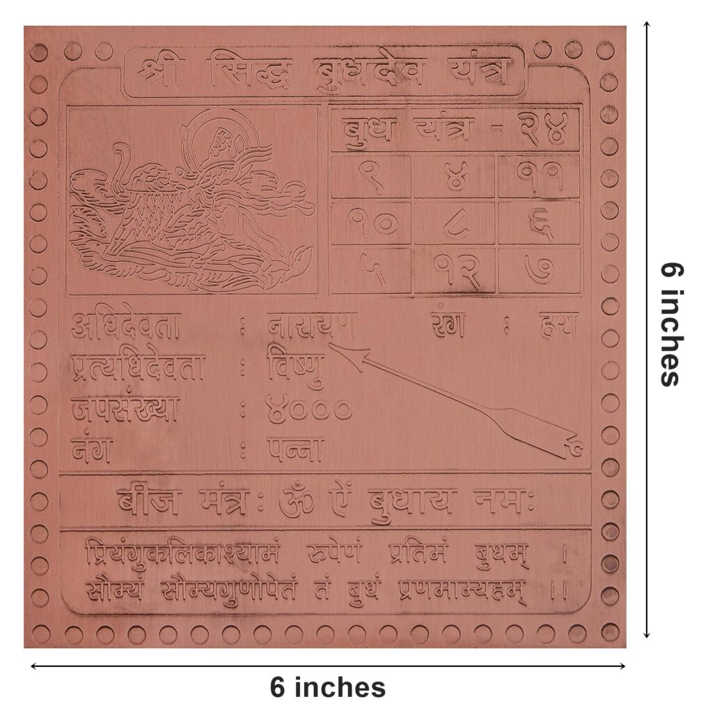 Copper Budh Dev Yantra - Pure Copper, Energized for Success