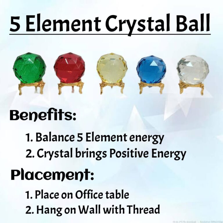Buy Five Element Crystal Balls With Stand for Vastu Fengshui
