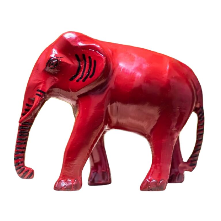 Brass Vastu Red Elephant for Luck and Prosperity
